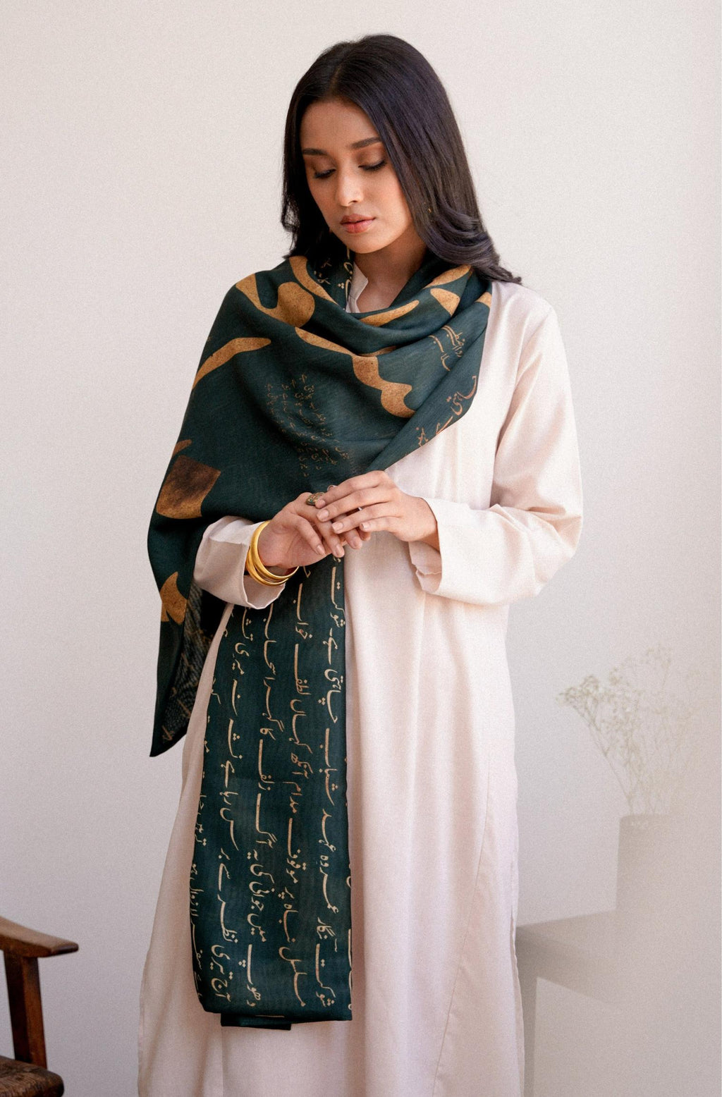 Junoon (Passion) - Emerald Green Stole – Manto UK