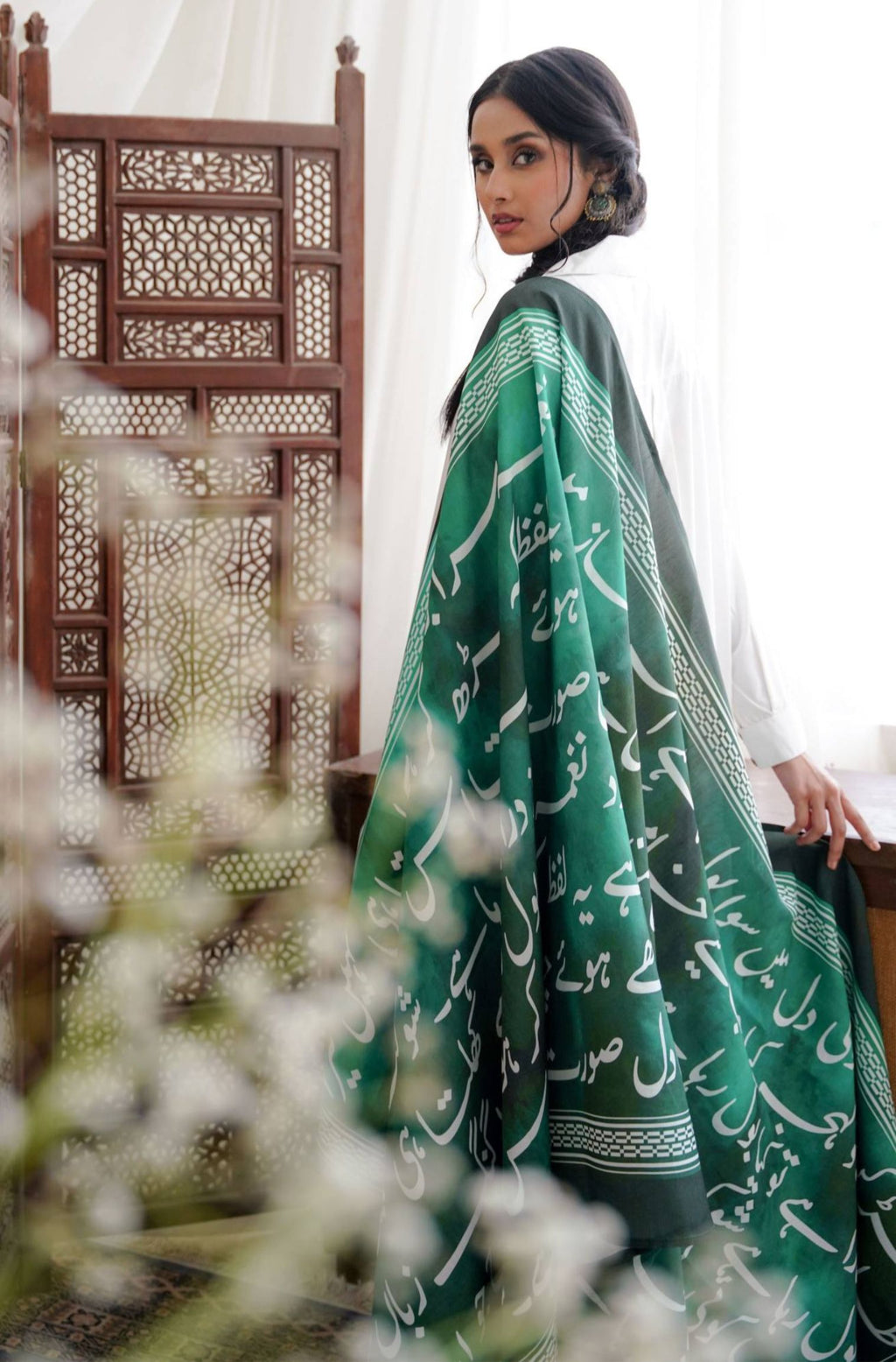 Bol (Speak Your Truth) - Shaded Green Shawl – Manto UK