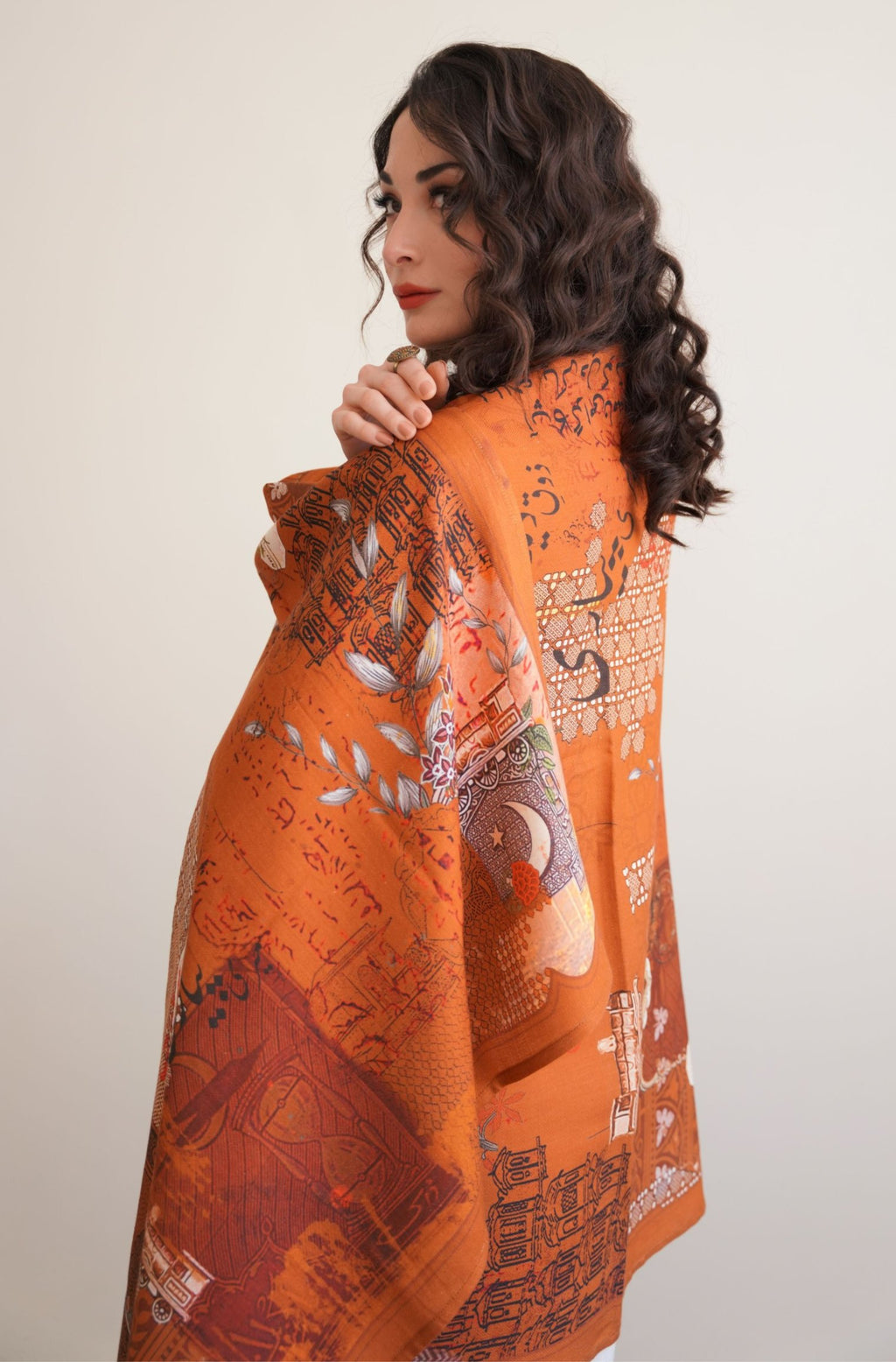 Khat-Nama (Letter Of Devotion)- Rust Shawl – Manto UK