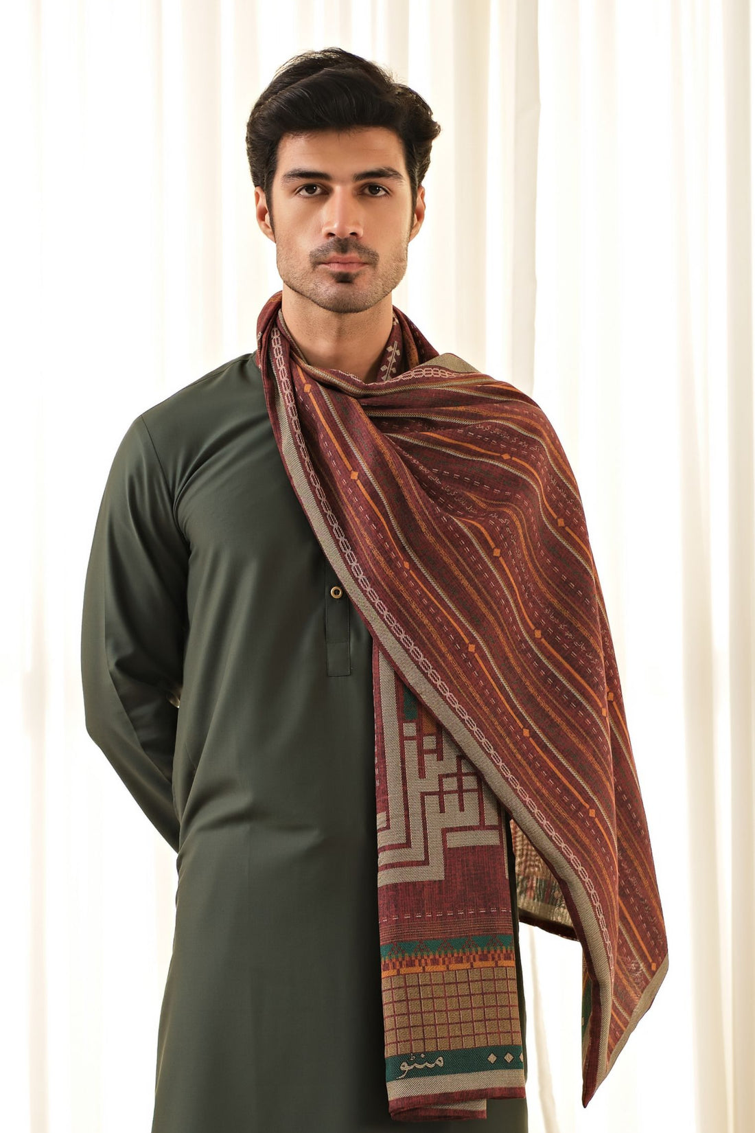 Talaash-e-Manzil (Finding Purpose) - Maroon Stole – Manto UK