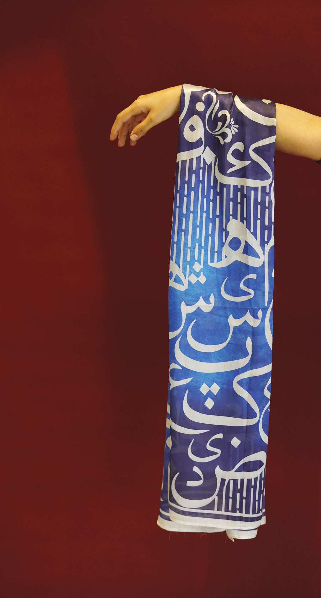 Huroof (Arabic Letter) - Shaded Blue Scarf – Manto UK